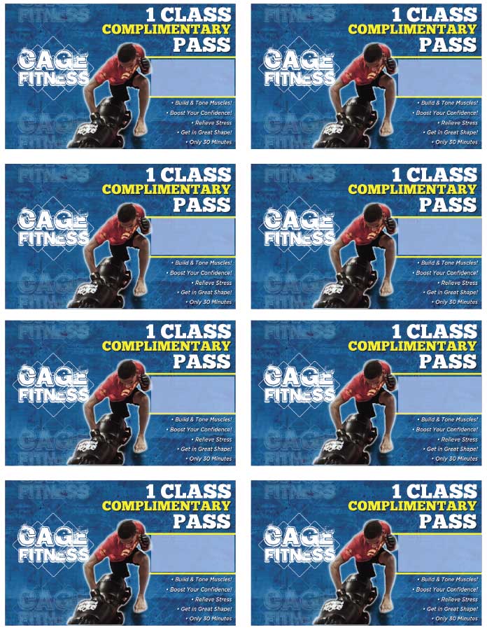 Male 1 Class Complimentary Pass 8 Up - https://cagefitness.com